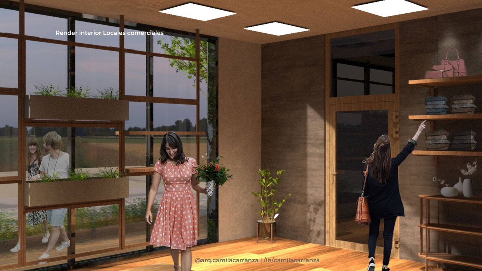 Proyecto realizado en REVIT de oficinas y comercios