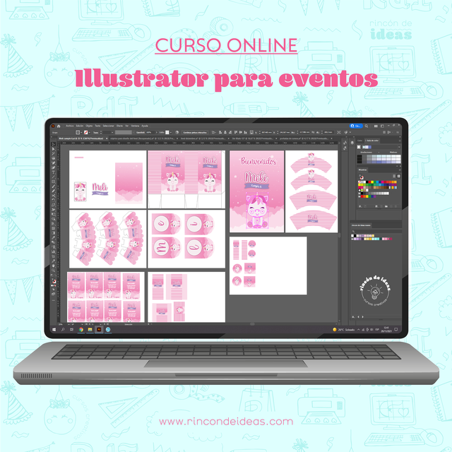 Curso online: Illustrator para eventos | Curso de candy bar